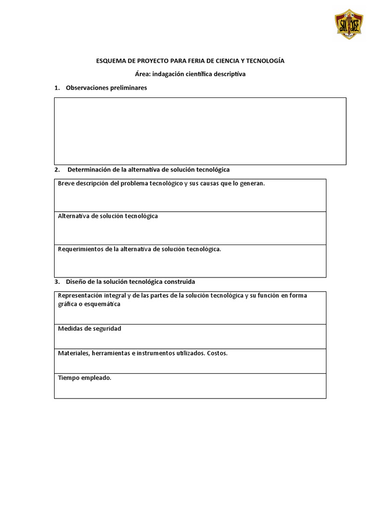 Esquema Proyecto Eureka | PDF