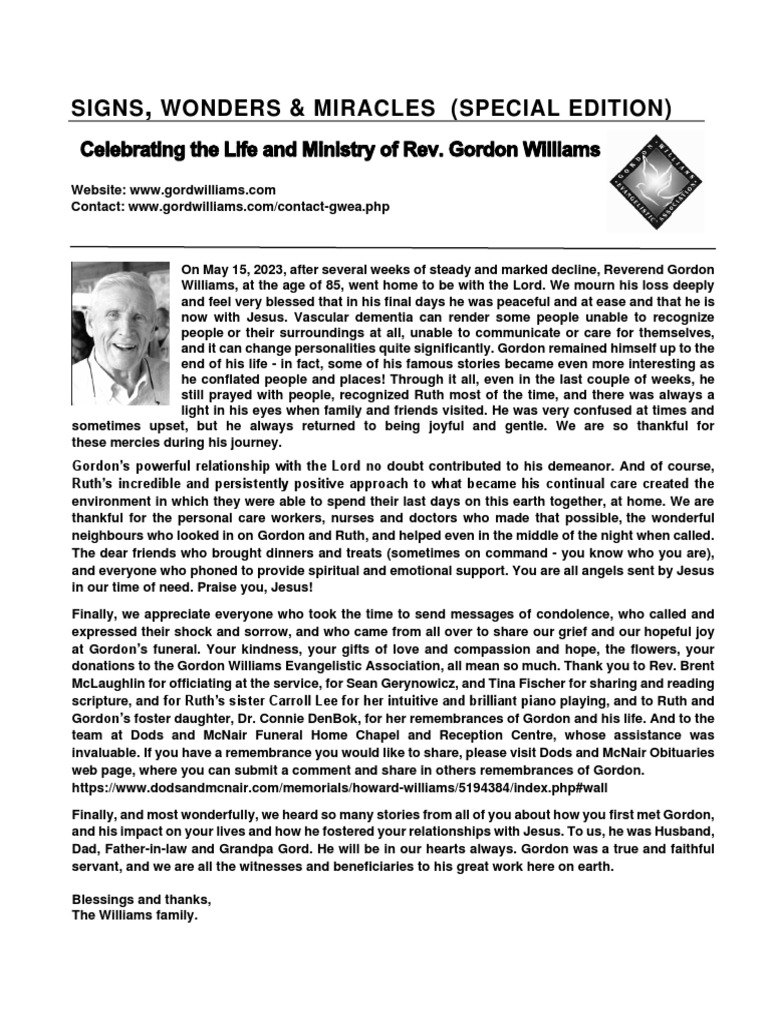 Remembering Rev. Gordon Williams | PDF | Abrahamic Religions ...