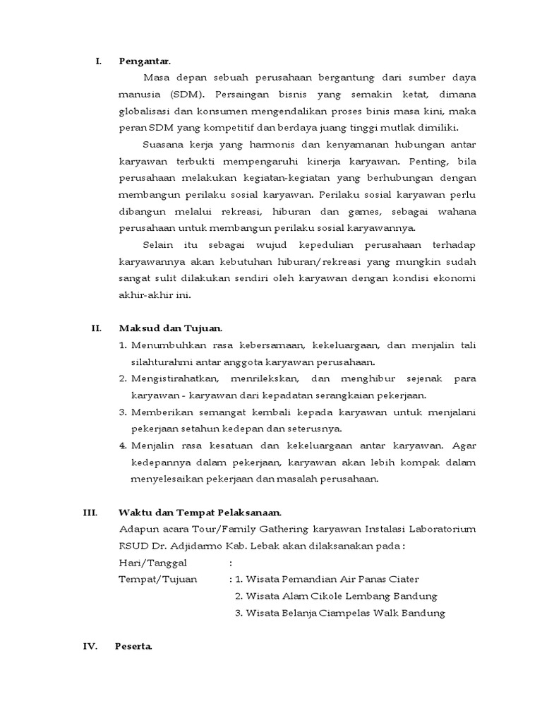 Proposal Tour Perusahaan | PDF