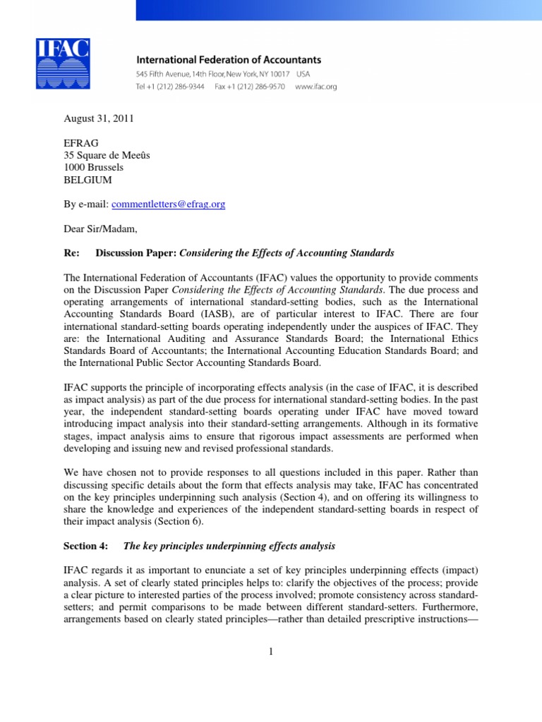 Ifac Comment Letter Efrag | PDF | Accounting | Business
