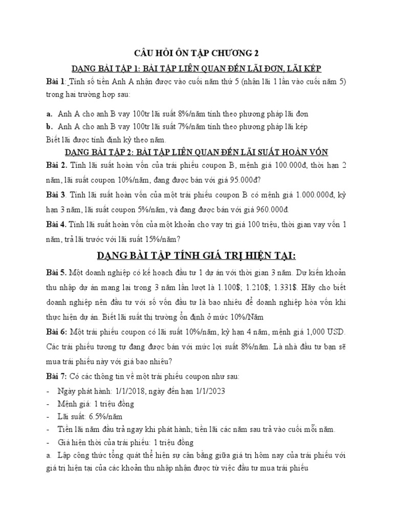 CAU HOI ON TAP CHUONG 2.V3 - Nhật | PDF