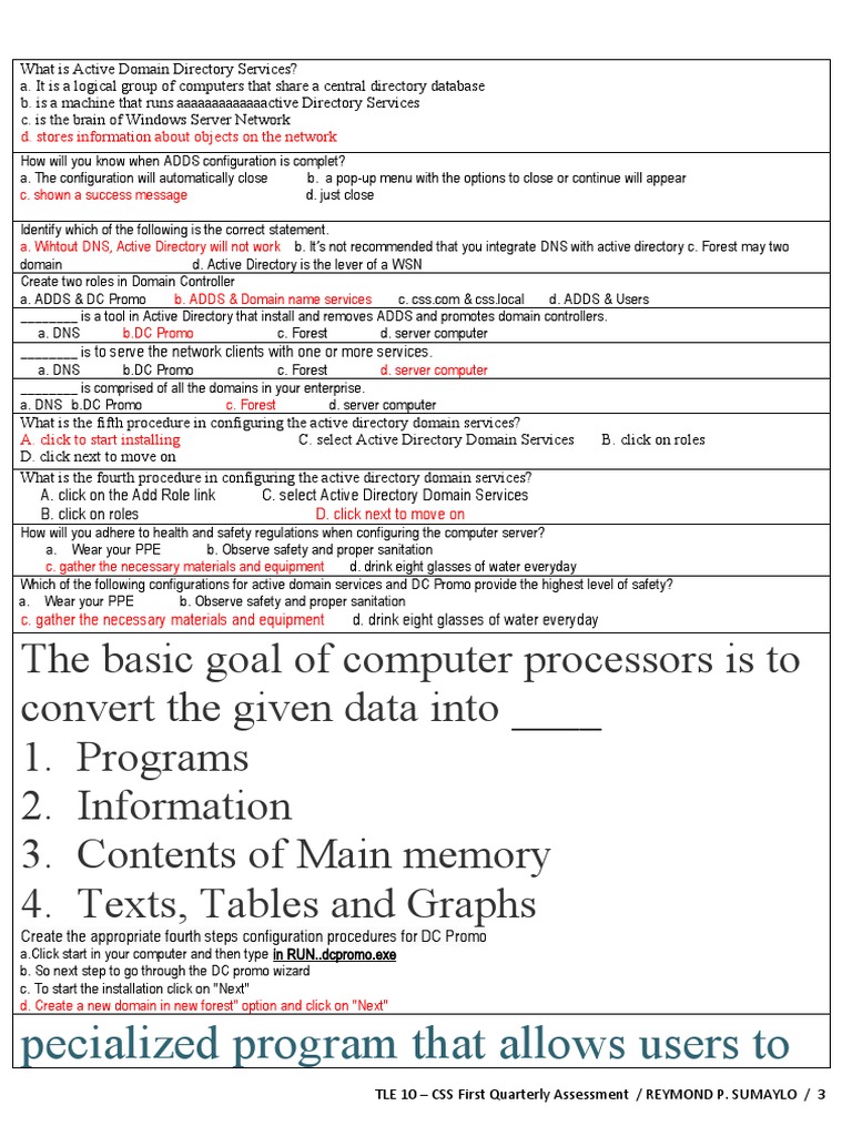 Grade 10 Reviewer 3rd Quarter | PDF | Active Directory | Domain Name System