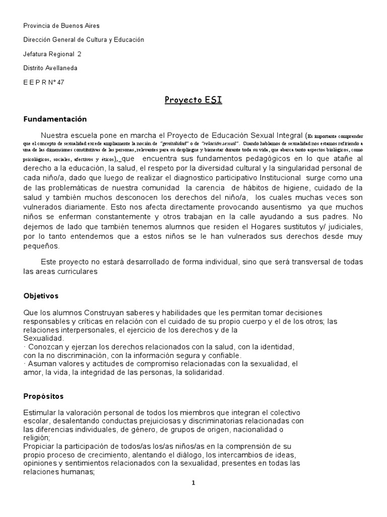 Proyecto de ESI 2023 | PDF | Sociedad | Educación primaria