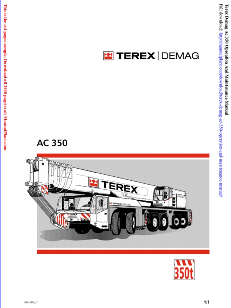 Terex Demag Ac 350 Operation and Maintenance Manual | PDF