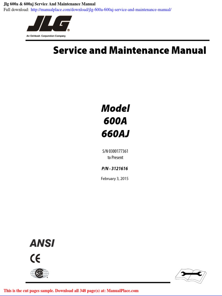 JLG 600A/600AJ Service Manual | PDF | Fuel Injection | Engine Technology