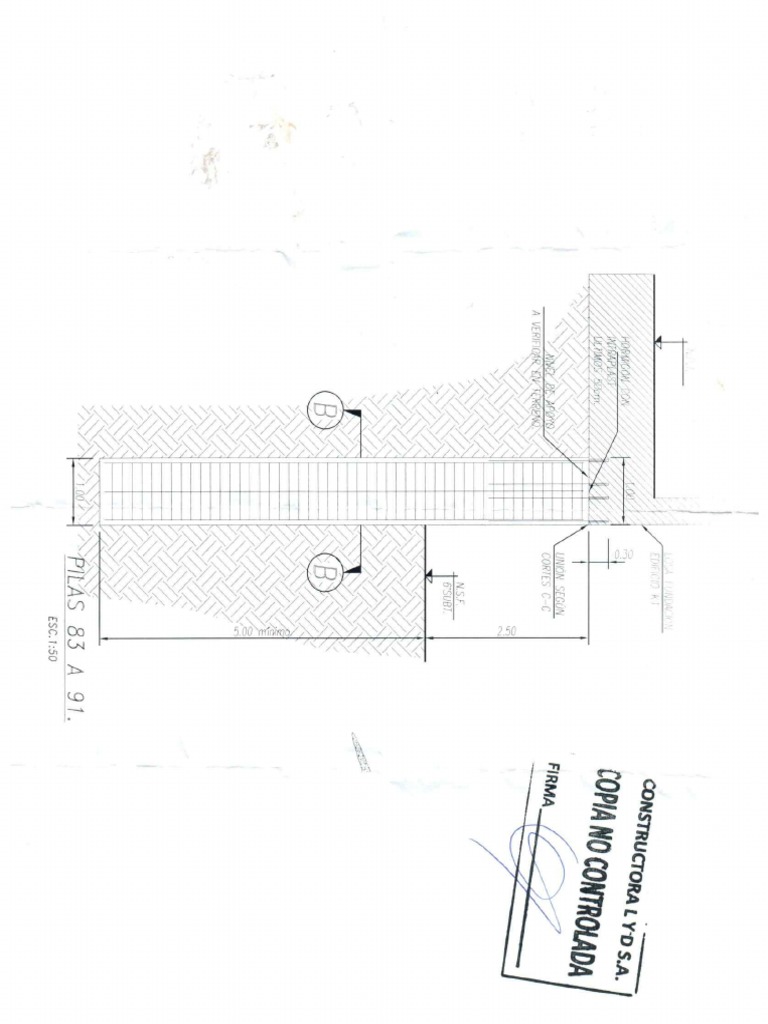 Plano Pilas Subterraneo - 5 Obra Achs PL004 Constr. LYD S.A | PDF