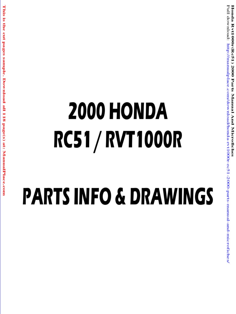 2000 Honda RVT1000R Parts Manual | PDF | Tap (Valve) | Equipment