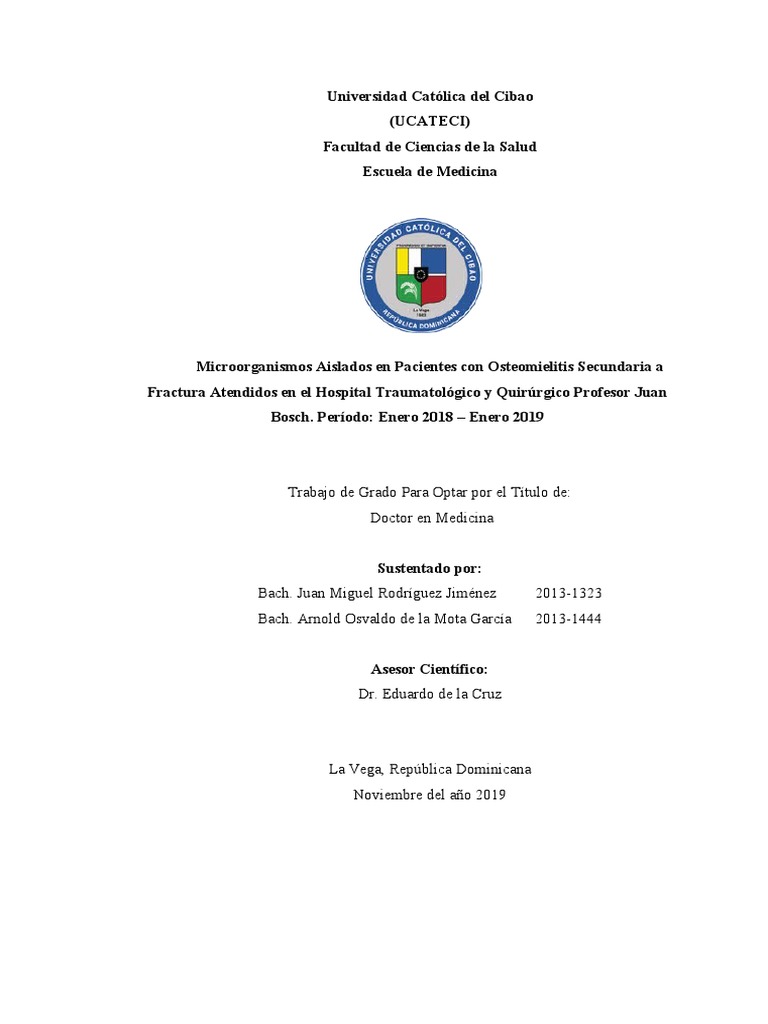 Microorganismos Aislados en Pacientes Con Osteomielitis Secundaria A ... Microorganismos Aislados en Pacientes Con Osteomielitis Secundaria A ...