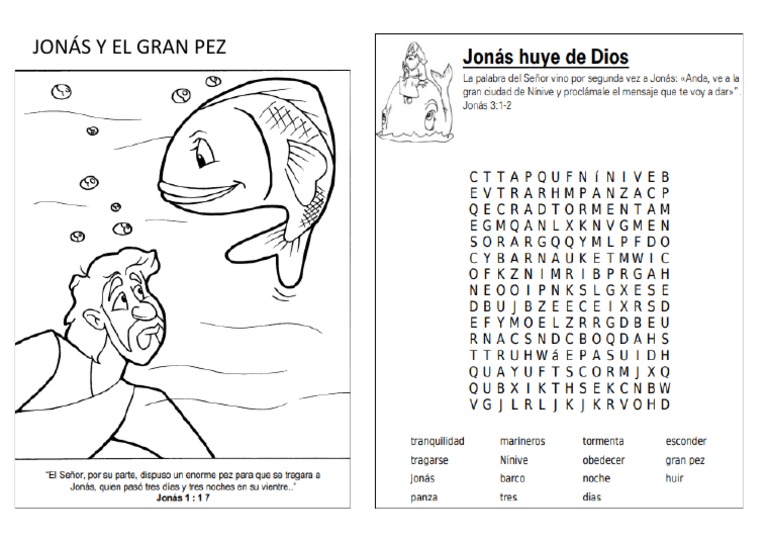 Ficha de Aplicación Jonás y El Gran Pez | PDF