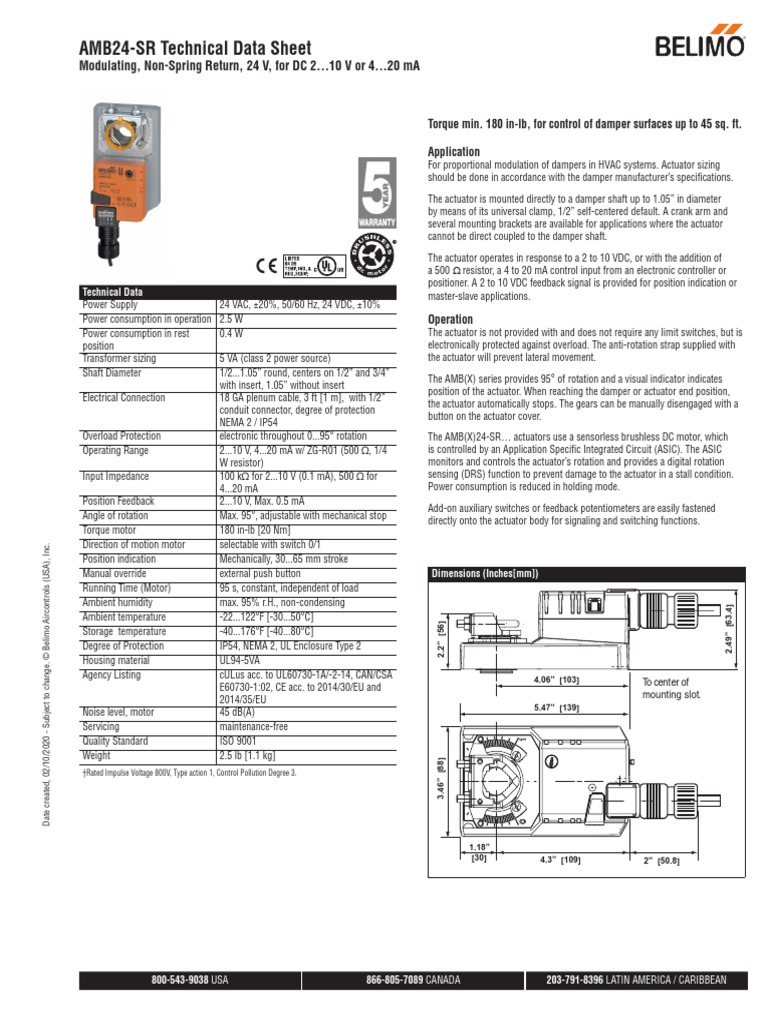 AMB24-SR Datasheet | PDF | Electric Motor | Power Supply