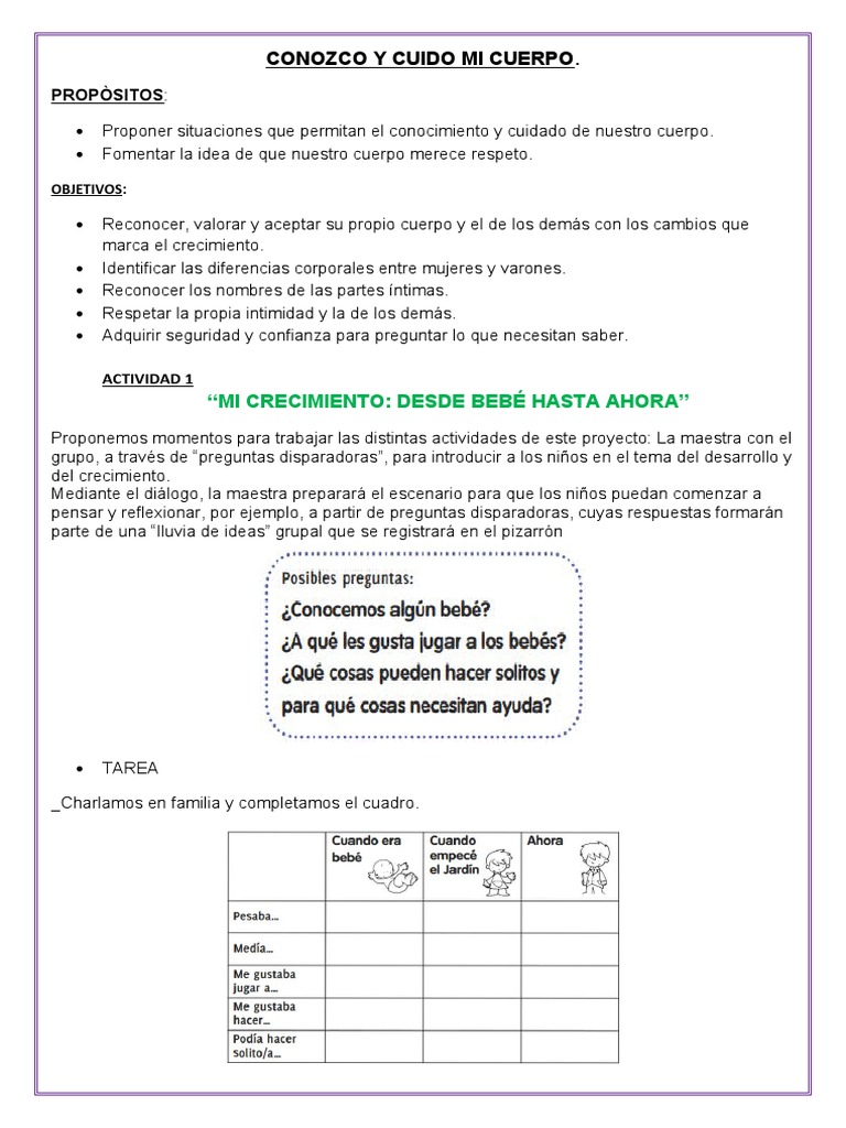 Conozco y Cuido Mi Cuerpo | PDF