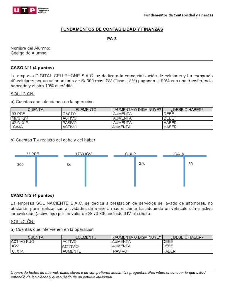 Semana 11 - PA3 - Partida Doble | PDF | Contabilidad | Business Semana 11 - PA3 - Partida Doble | PDF | Contabilidad | Business