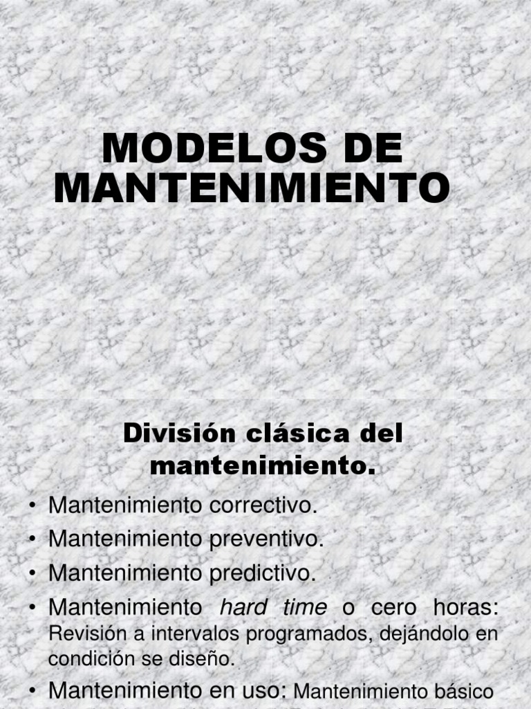 Modelos De Mantenimiento Pdf