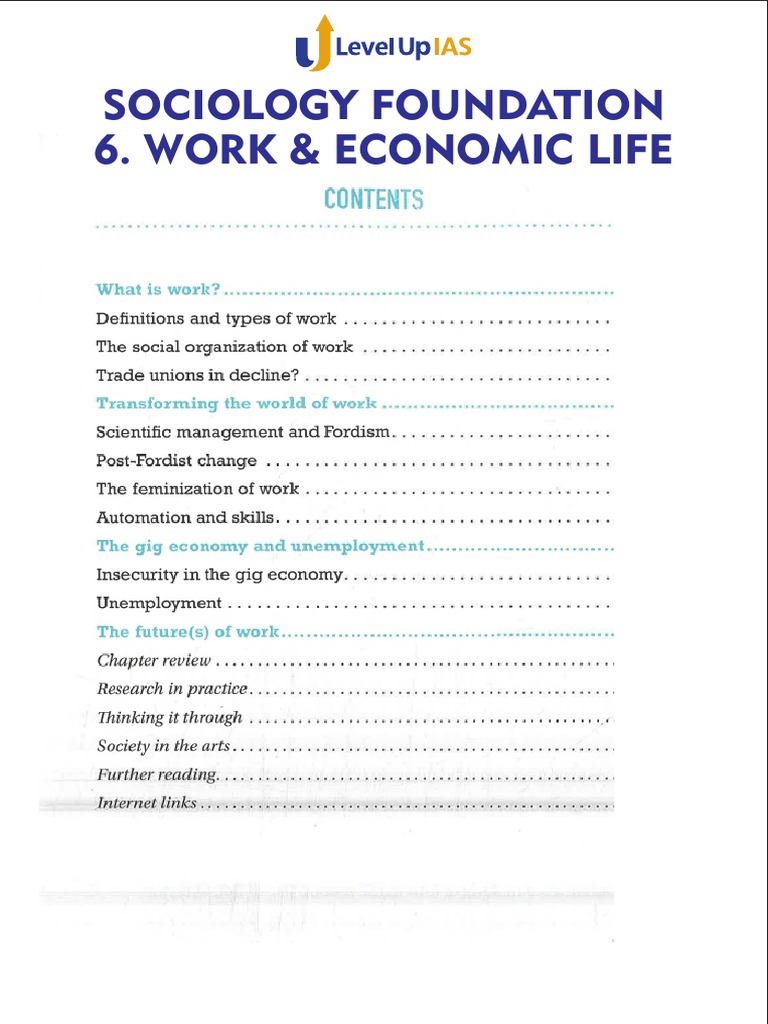 Work and Economic Life in Sociology | PDF | Career & Growth