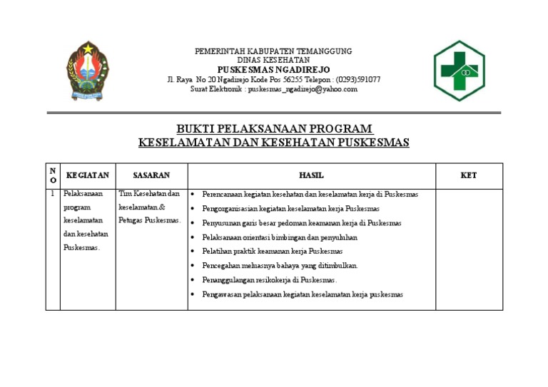 Bukti Pelaksanaan Program k3 | PDF