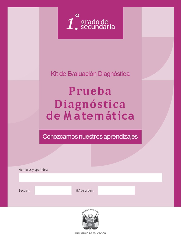 Prueba Diagnostica Matematica 1 | PDF | Ángulo | Lima