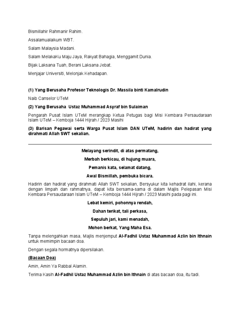 Update Skrip Emcee Majlis Perlepasan Kemboja Pdf