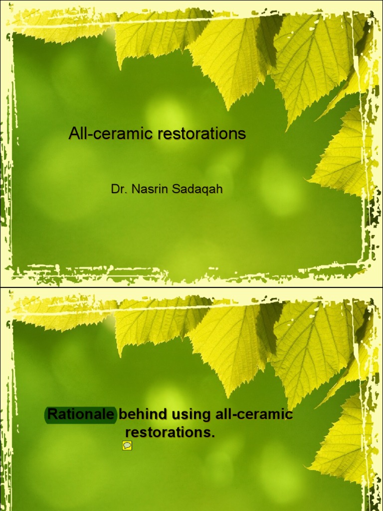 All-ceramic Restoration PDF | PDF