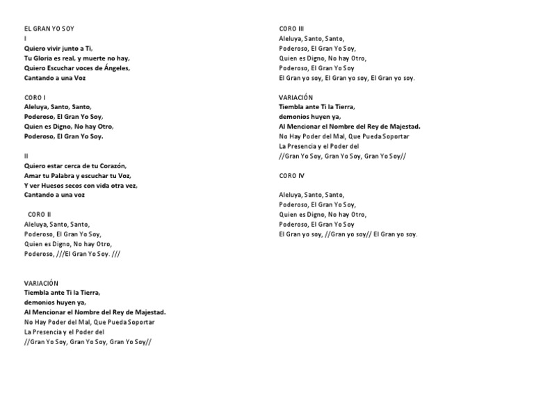EL GRAN YO SOY (Letra) | PDF | Filosofía | Derecho