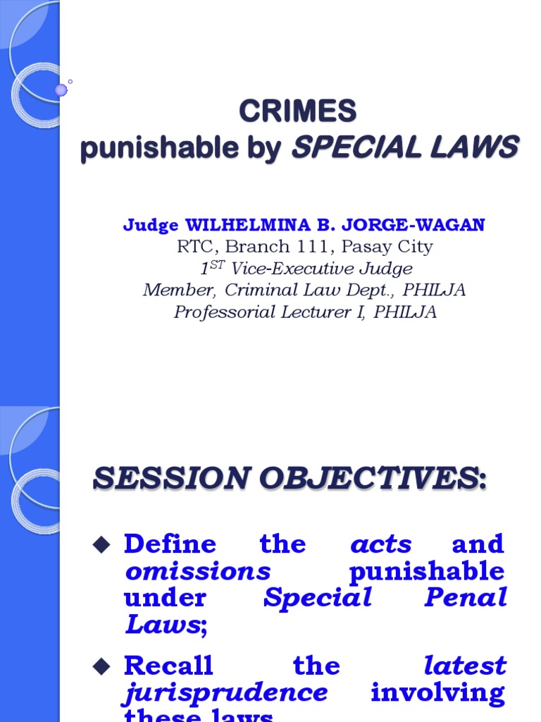 Crimes Punishable by Special Laws | PDF | Criminal Law | Child Pornography