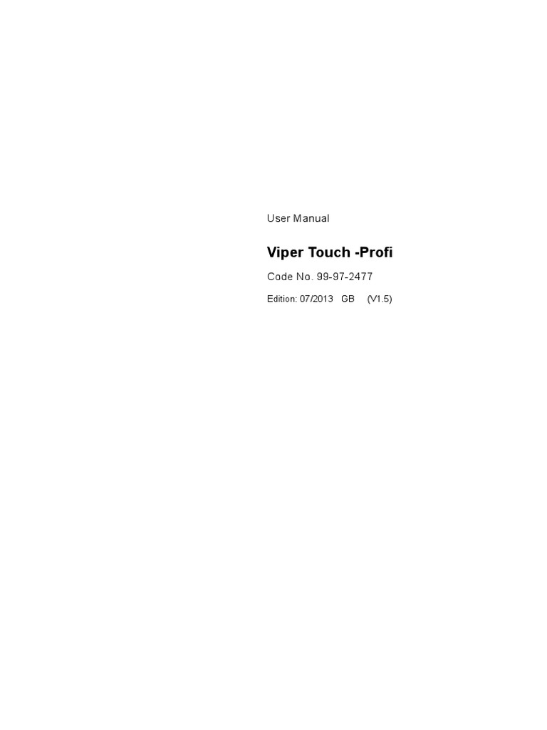 Viper Touch User Manual 2013 | PDF | Menu (Computing) | Humidity
