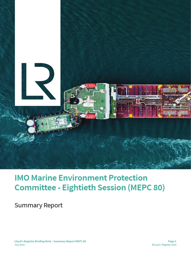 MEPC 80 Summary Report | PDF | Life Cycle Assessment