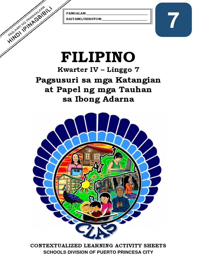Filipino7_q4_clas7_KatangianAtPapelNgMgaTauhan_v4 - MAJA JOREY DONGOR | PDF
