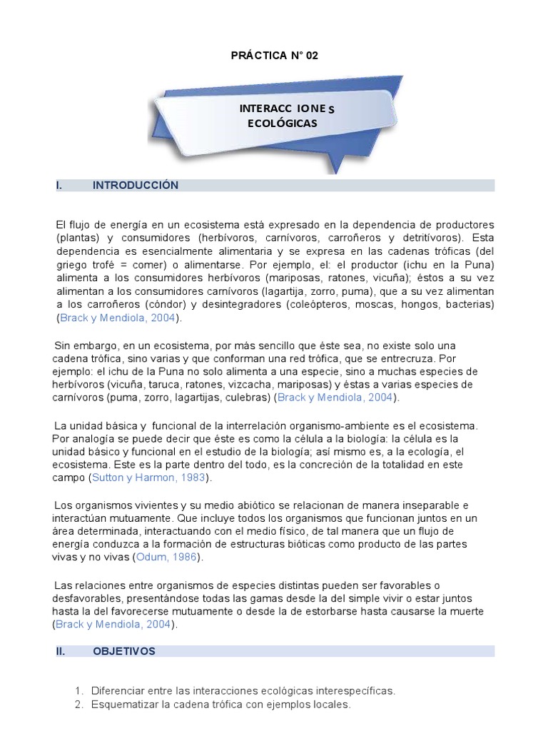 Practica 02 - Ecologia y Ds. | PDF | Ciencia y matemáticas