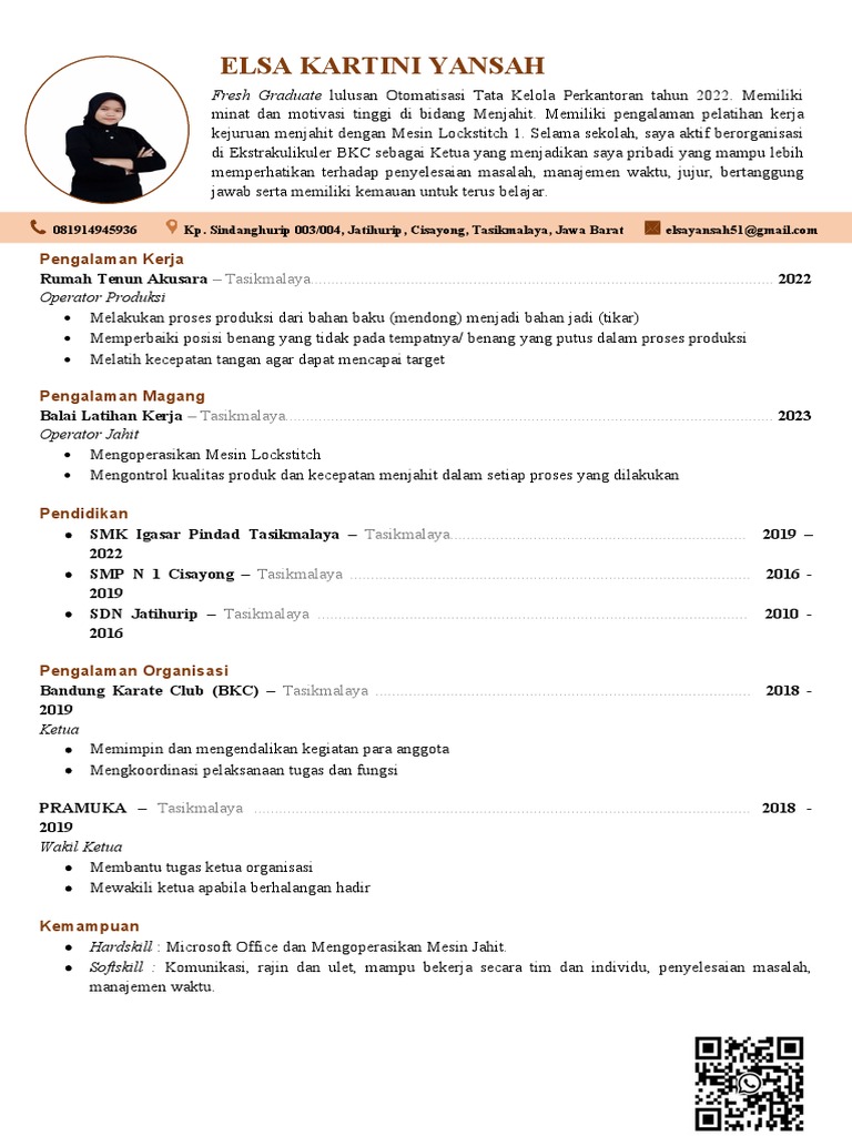 Contoh CV untuk melamar kerja | PDF