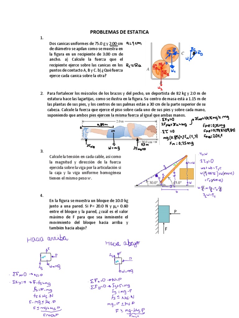 Problemas de Estatica | PDF