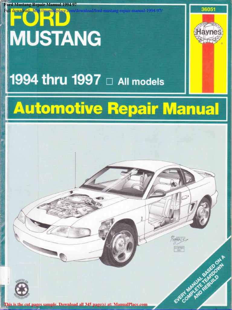 Ford Mustang Repair Manual 1994 97 | PDF