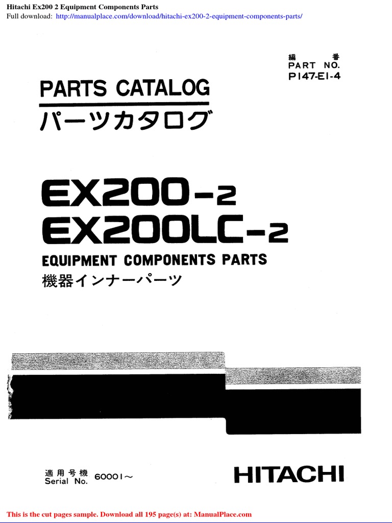Hitachi Ex200-2 Parts Overview | PDF | Computers