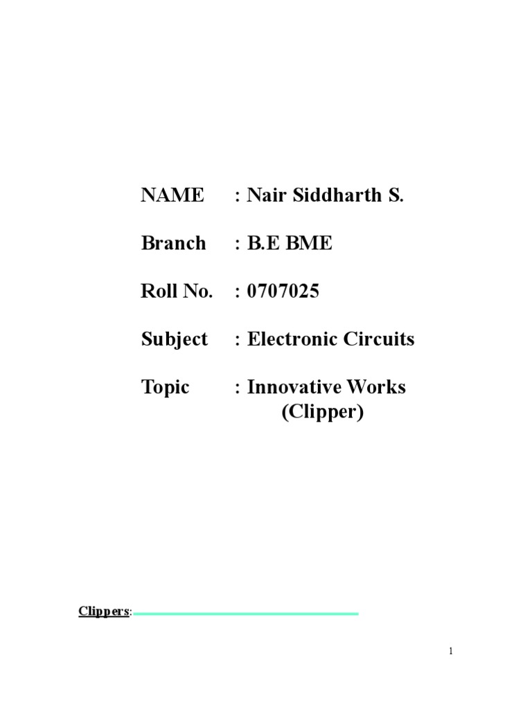 Innovative Work - Clippers | PDF | Technology & Engineering