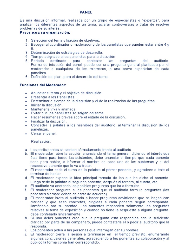 Organización de Discusiones Grupales | PDF | Mesa redonda