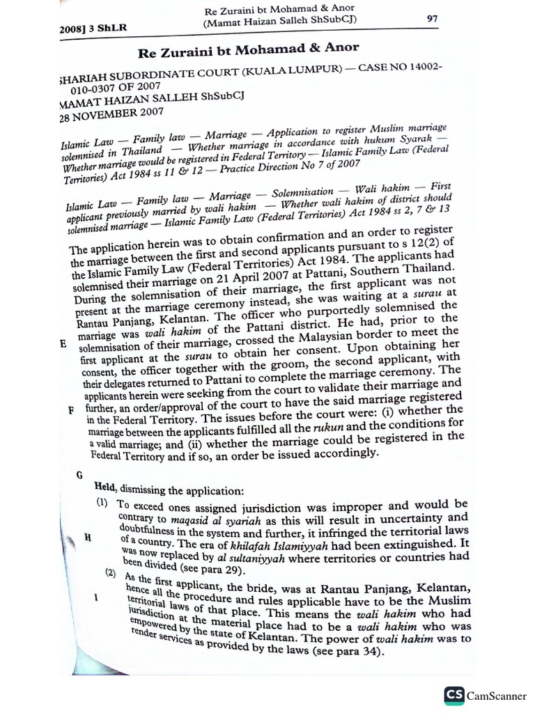 Re Zuraini bt Mohamad & Anor | PDF