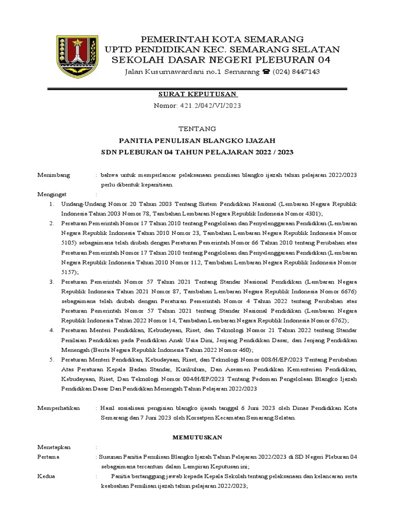 SK PENULISAN IJAZAH 2023 - Edit | PDF