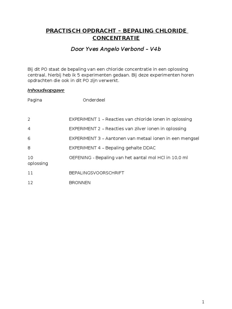 PO - Scheikunde YAV | PDF