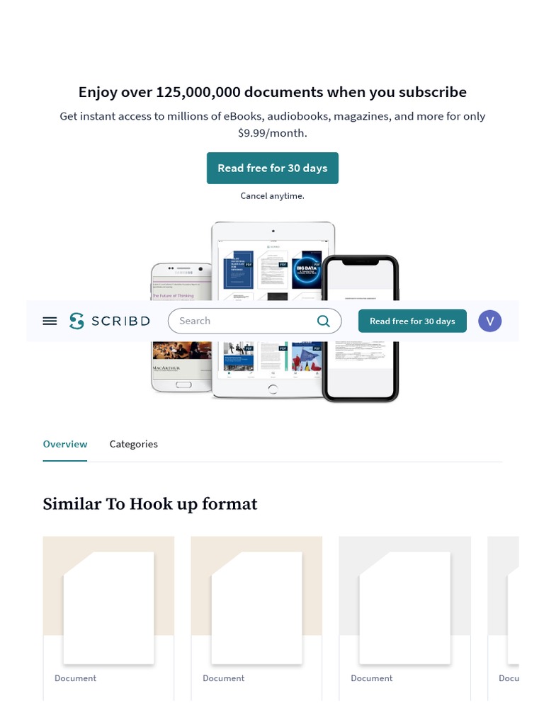 Enjoy Over 125,000,000 Documents When You Subscribe: Similar To Hook Up ...