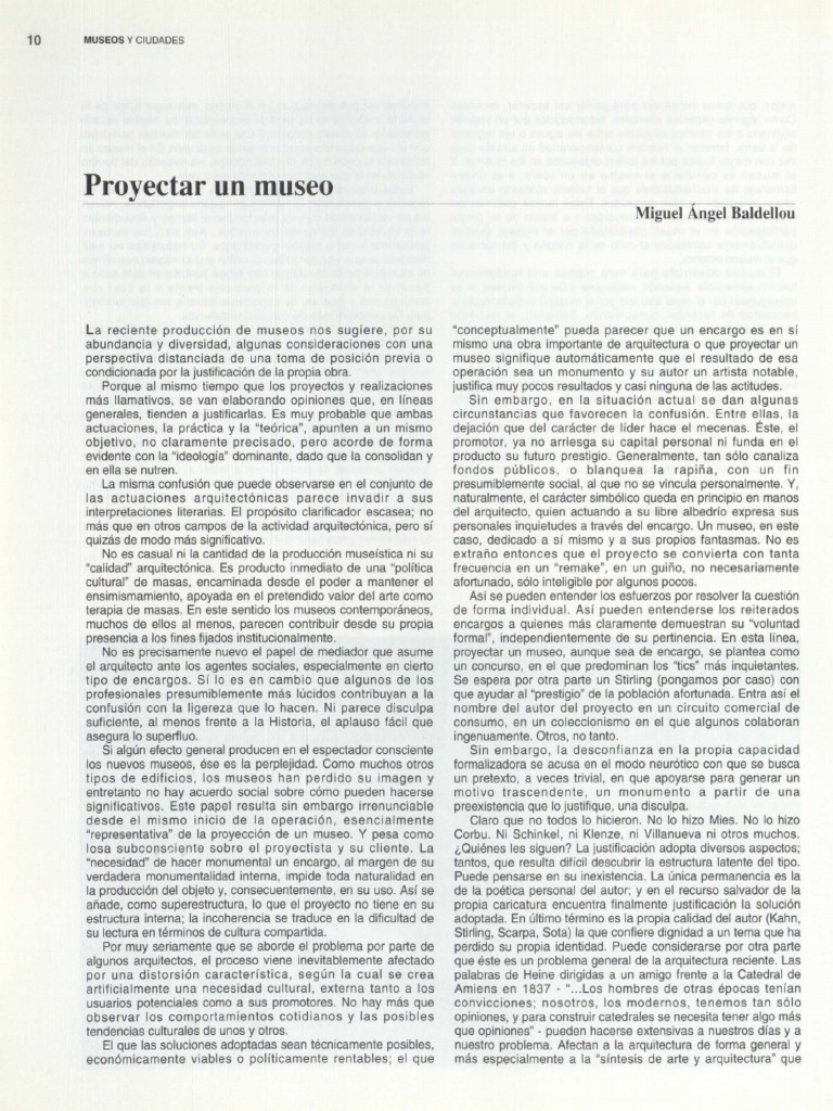 Revista Arquitectura 1994 n298 Pag10 12 | PDF | Museo