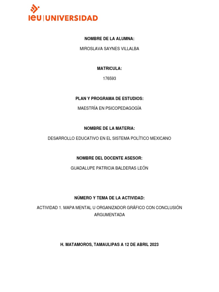 Act. 1 Mapa Mental U Organizador Gráfico Con Conclusión Argumentada ... Act. 1 Mapa Mental U Organizador Gráfico Con Conclusión Argumentada ...