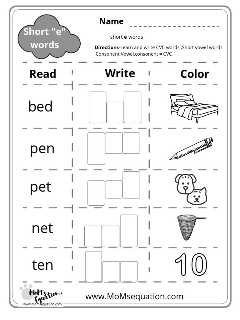 Short Vowel CVC Words Worksheets | PDF