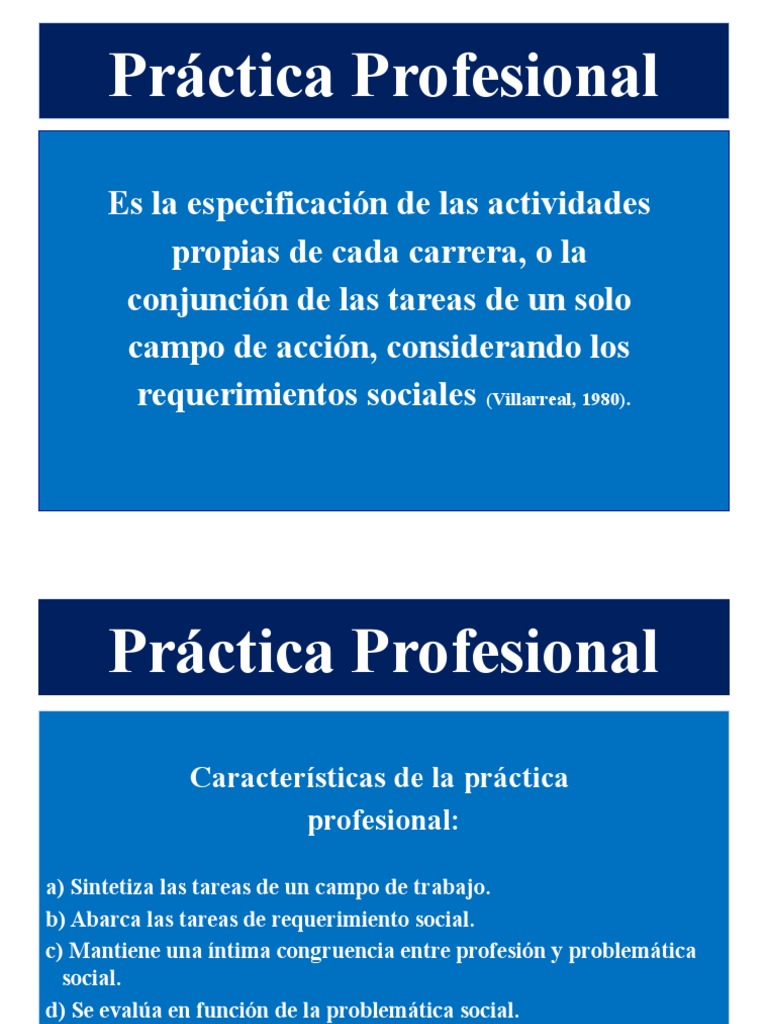 Características de la Práctica Profesional | PDF