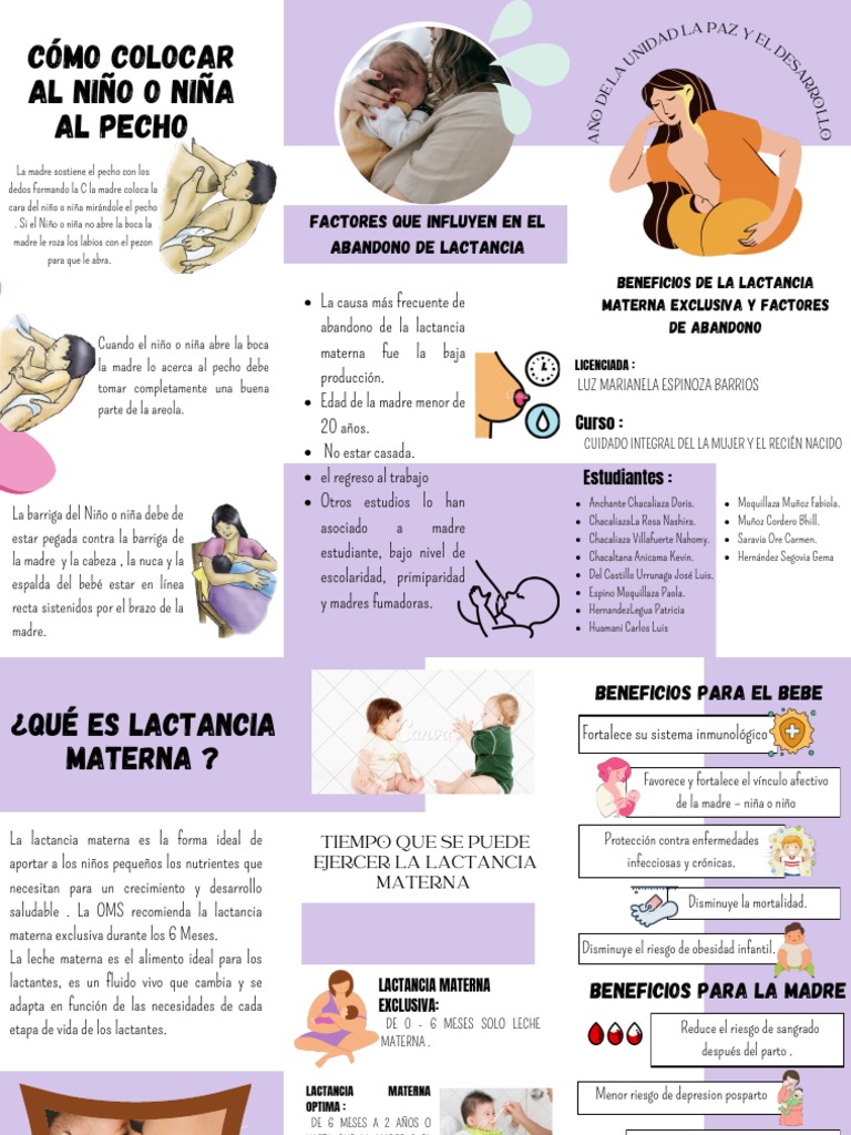 Triptico de Lactancia Materna | PDF | Amamantamiento | La leche materna