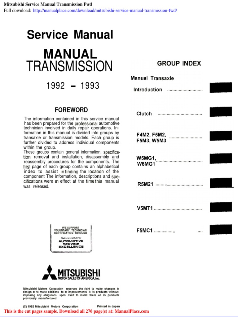 1992-93 Manual Transmission Guide | PDF | Clutch | Four Wheel Drive