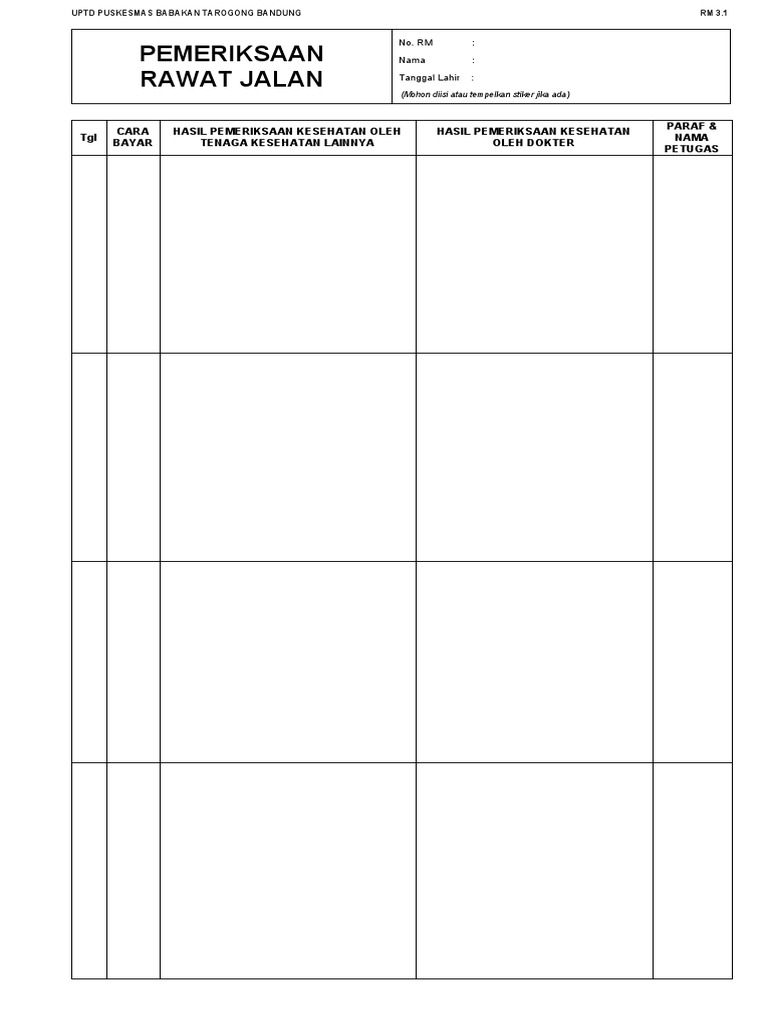 Formulir Pemeriksaan Kesehatan | PDF