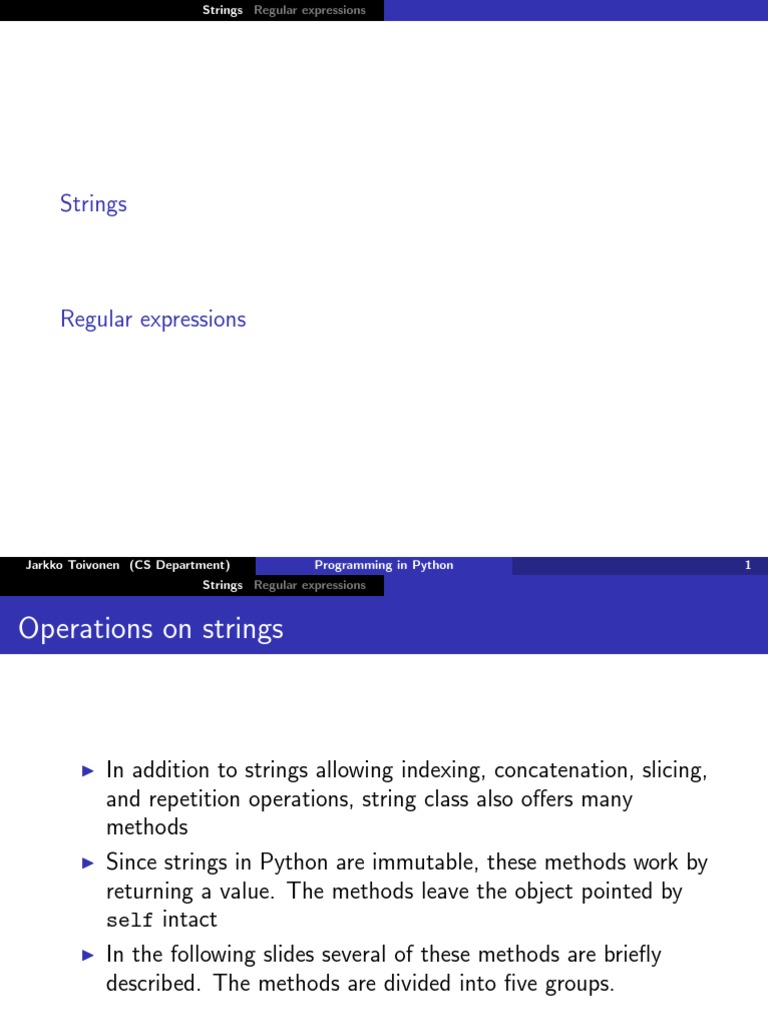 Strings 1 | PDF | Regular Expression | String (Computer Science) Strings 1 | PDF | Regular Expression | String (Computer Science)