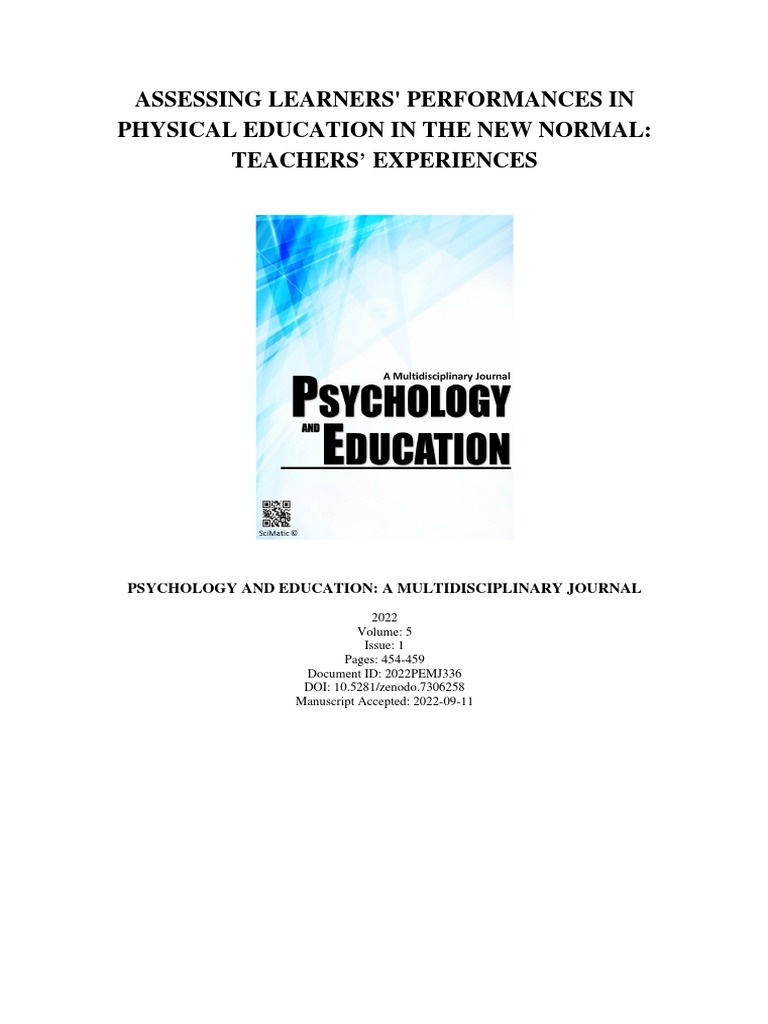 Assessing Learners' Performances in Physical Education in The New ...