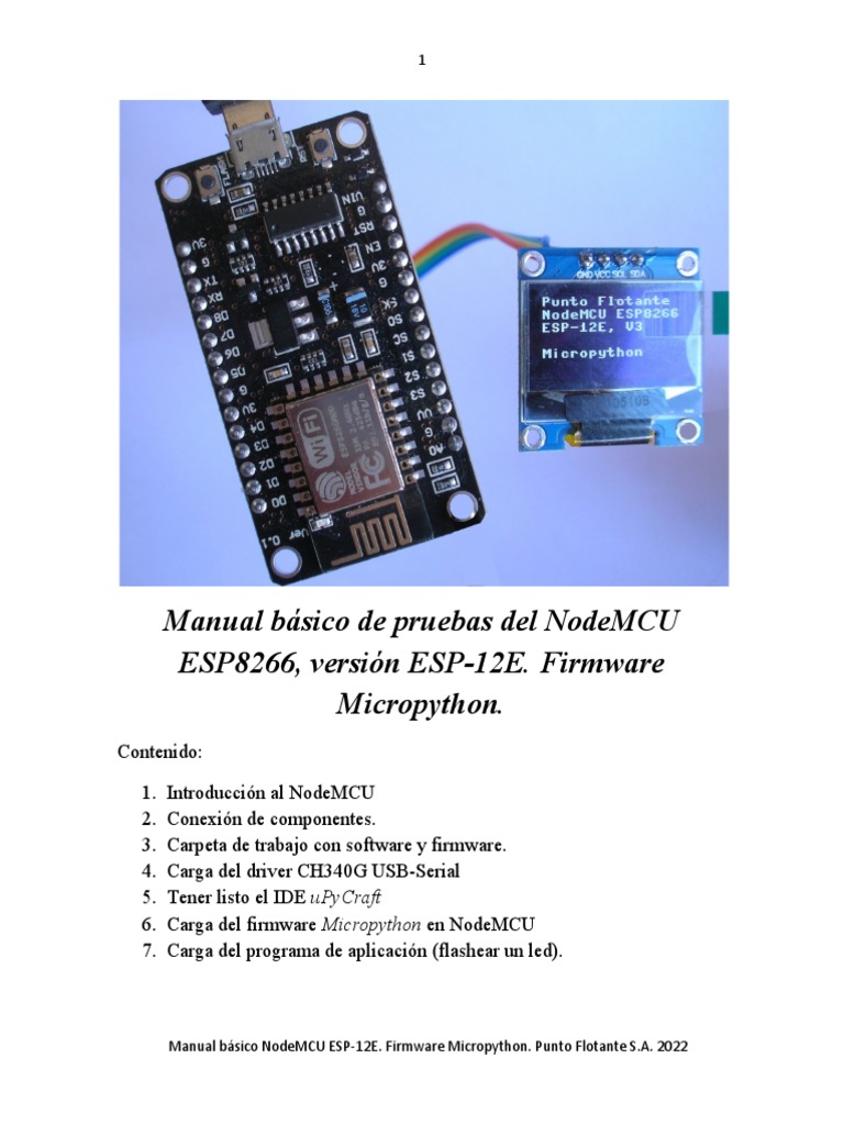 MANUAL-BASICO-NODEMCU-ESP-12E-MICROPYTHON | PDF | Hardware de la computadora | Sistema en un chip