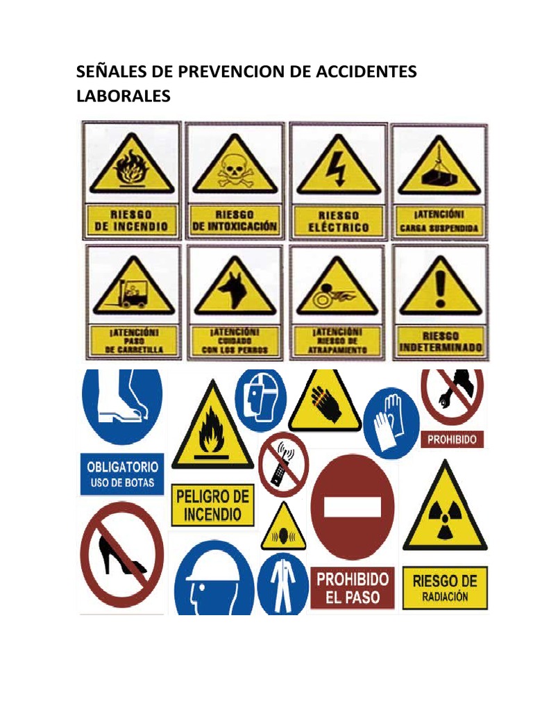 Señales de Prevencion de Accidentes Laborales | PDF