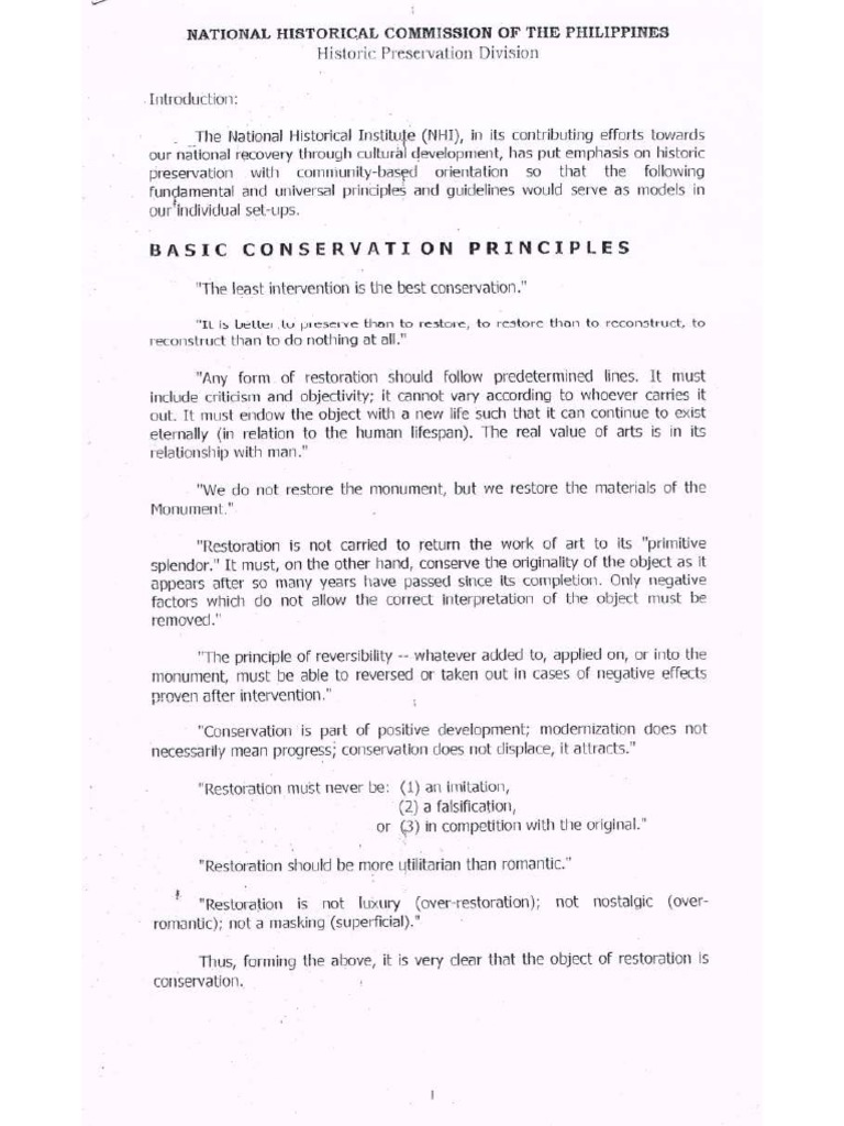 Basic Heritage Conservation Principles | PDF